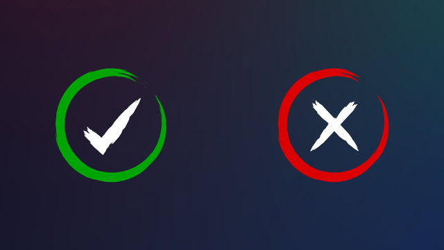Hand-Drawn Check Mark and Cross Mark • Motion Graphics Template • Uppbeat