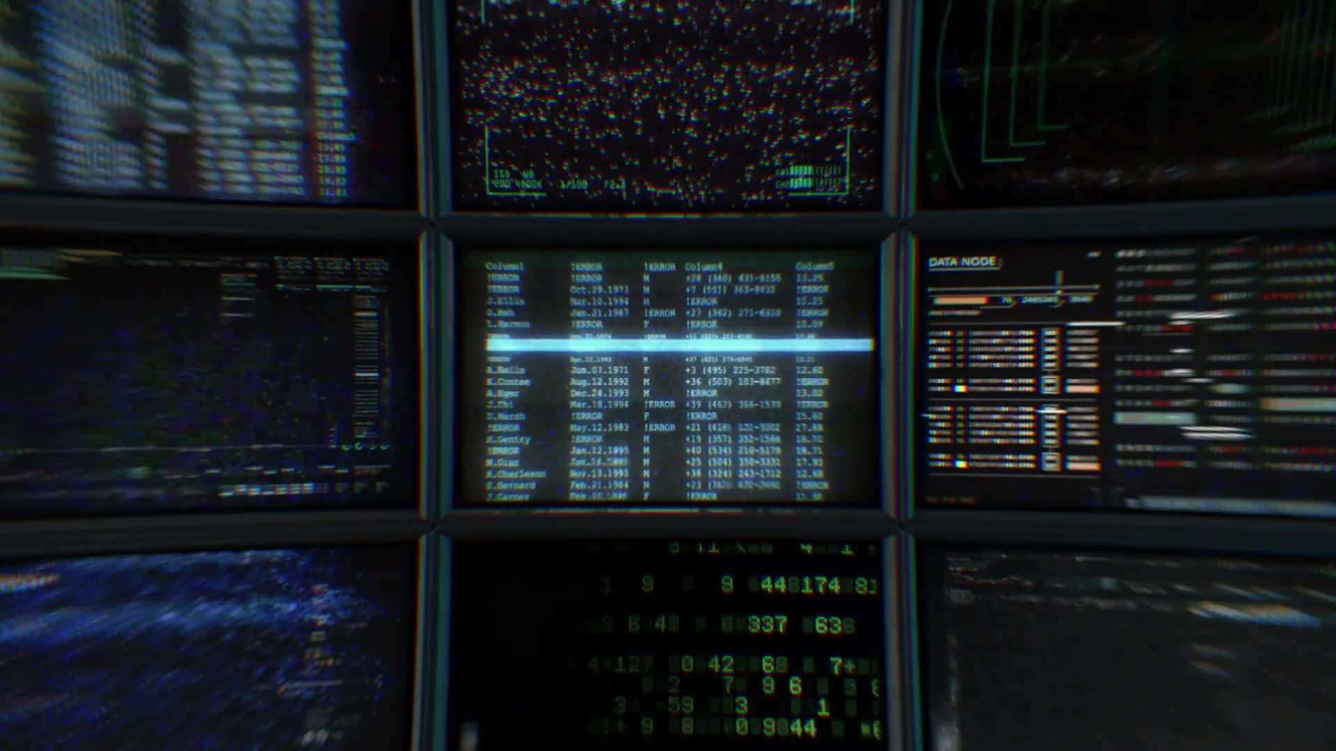 A Wall of TV Screens With Glitch Noise • Motion Graphics Template • Uppbeat