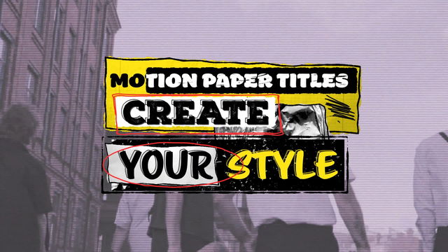 Collage Paper Grunge Title • Premiere Pro Template • Uppbeat