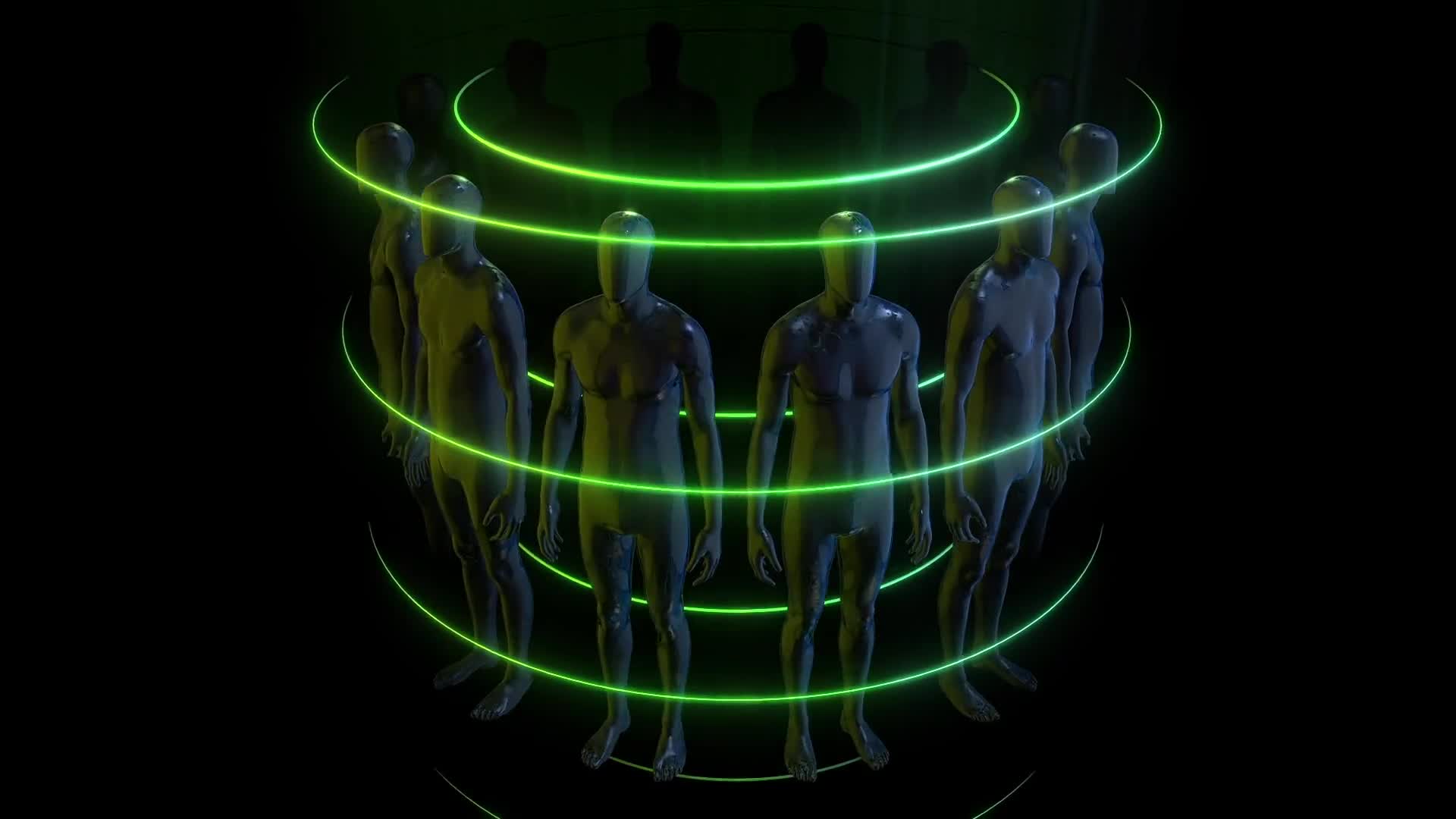 Dark Humanoid Statues Zoom • Motion Graphics Template • Uppbeat