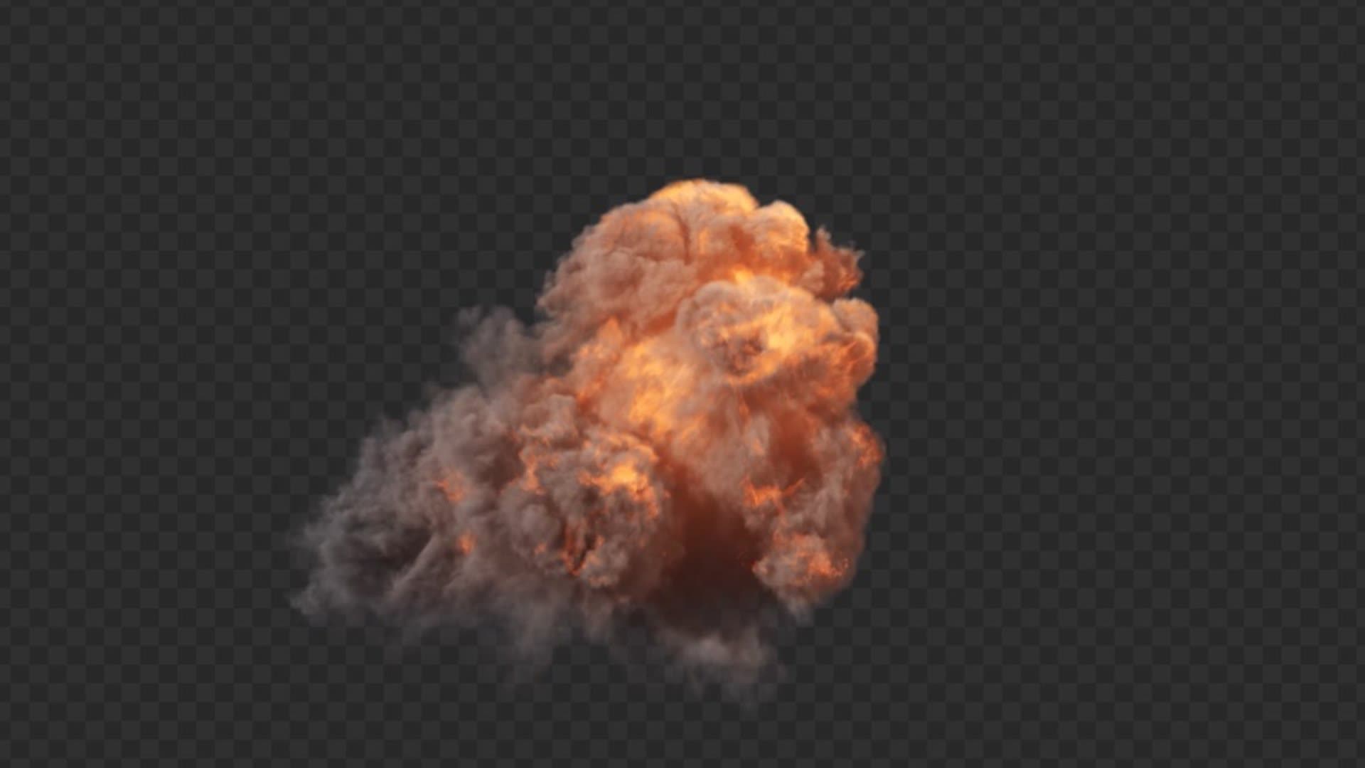 Blockbuster Fire Explosion Side View on Alpha • Free Motion Graphics ...
