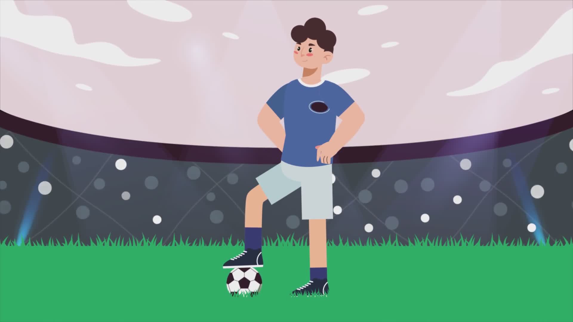 Football Player Standing In The Stadium Ready To Kick The Ball On Alpha ...