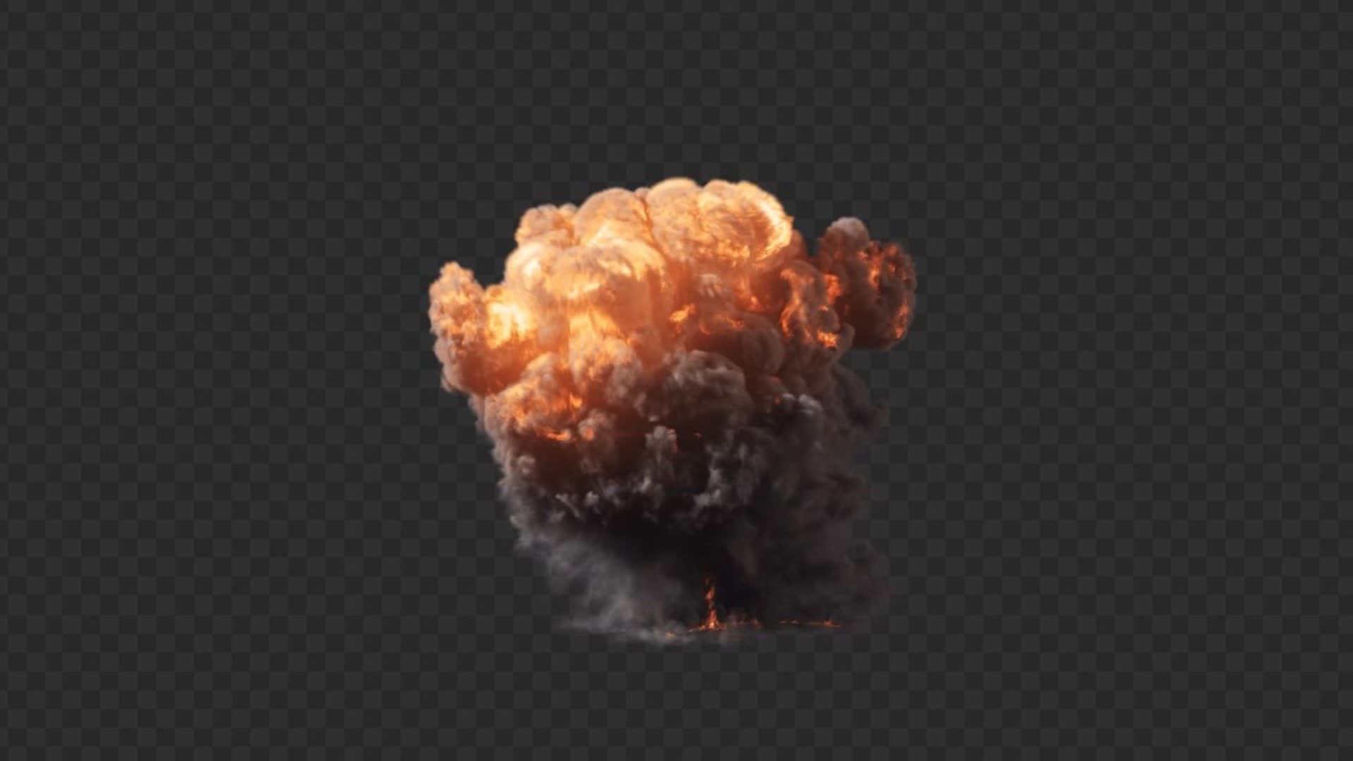 Blockbuster Fire Explosion Side View on Alpha • Free Motion Graphics ...