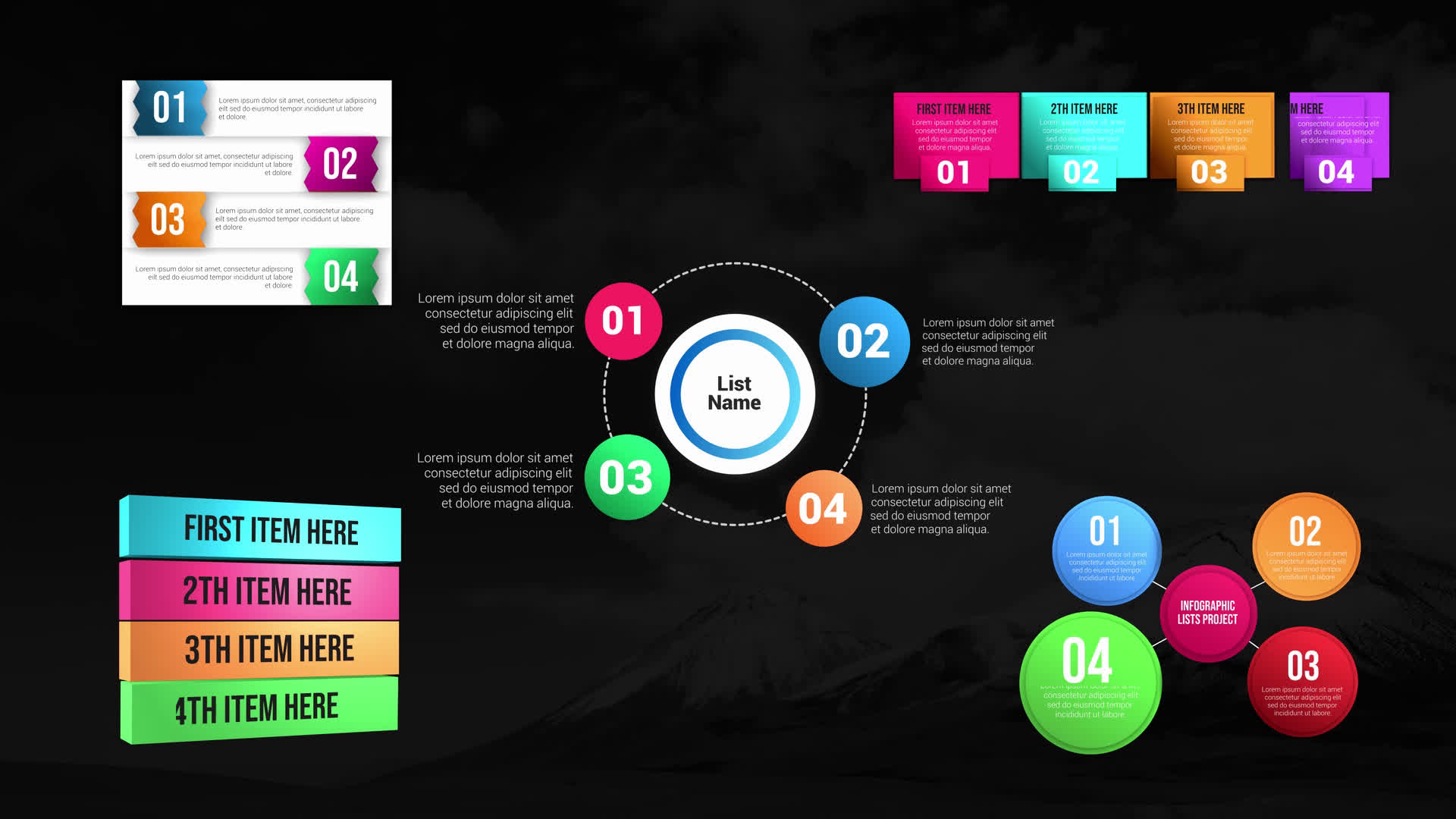 Infographic Modern Lists • Free DaVinci Resolve Template • Uppbeat