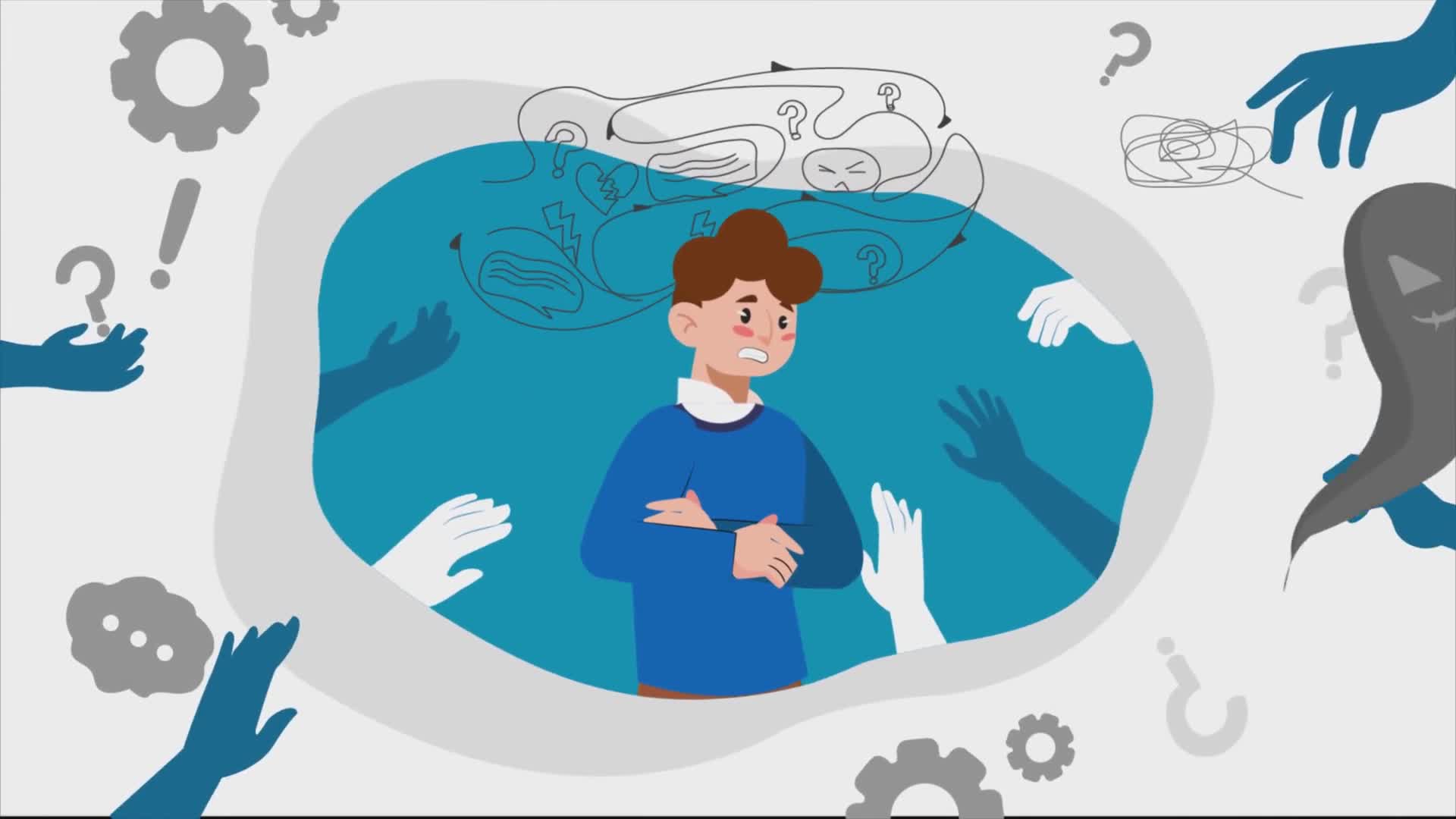 Man Under Stress And Negative Thoughts On Alpha • Motion Graphics ...