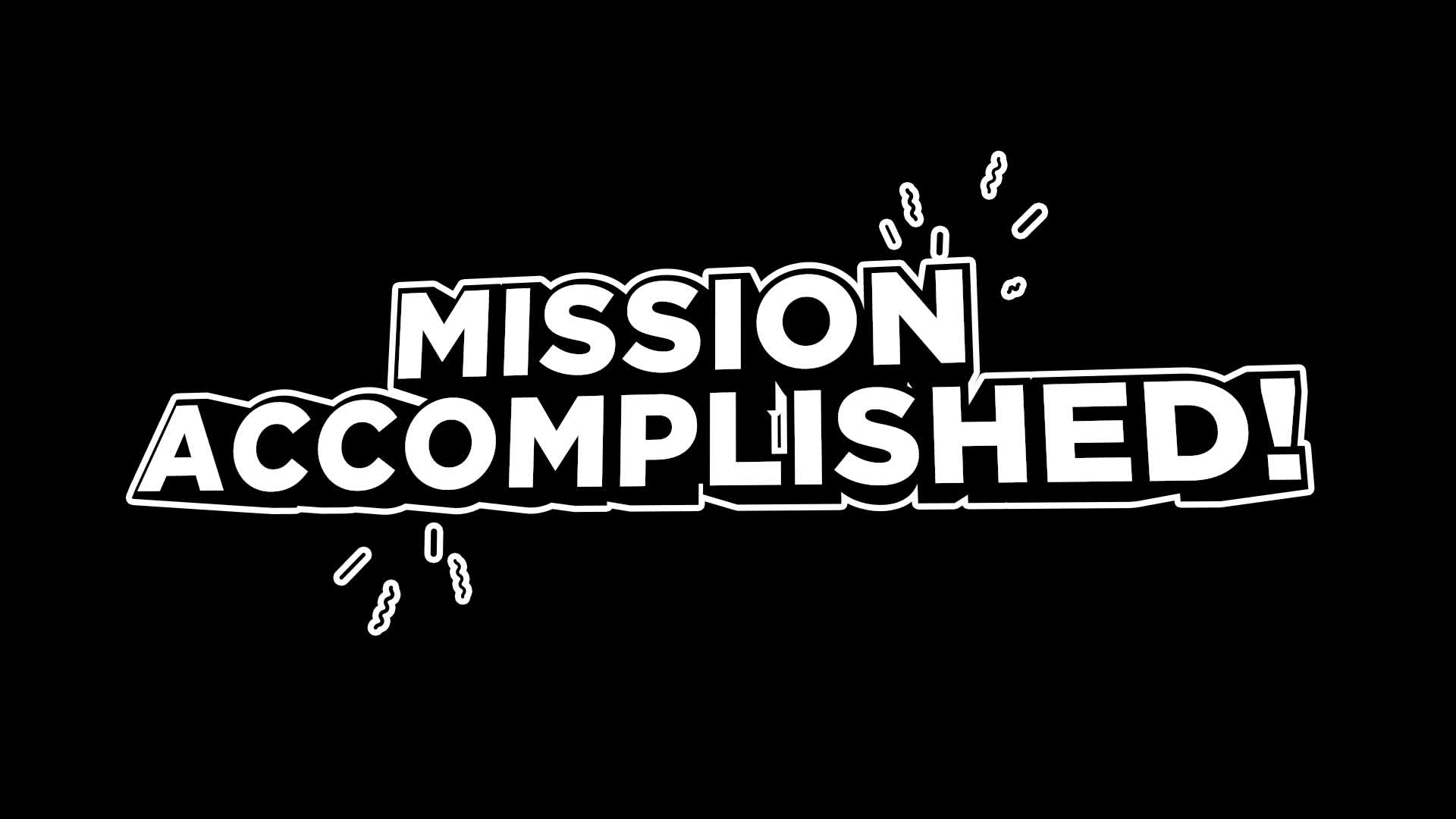 Mission Accomplished - 3D Cartoon Text • Motion Graphics Template • Uppbeat