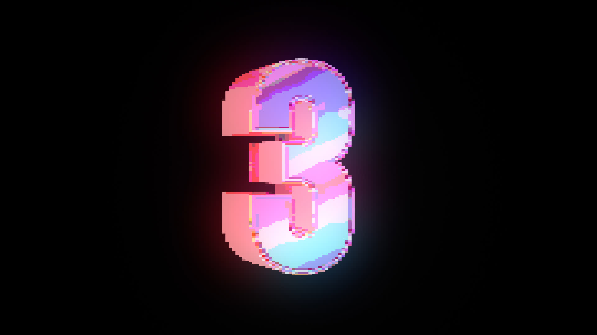 Pixel Retro Iridescent Countdown 2 • Motion Graphics Template • Uppbeat