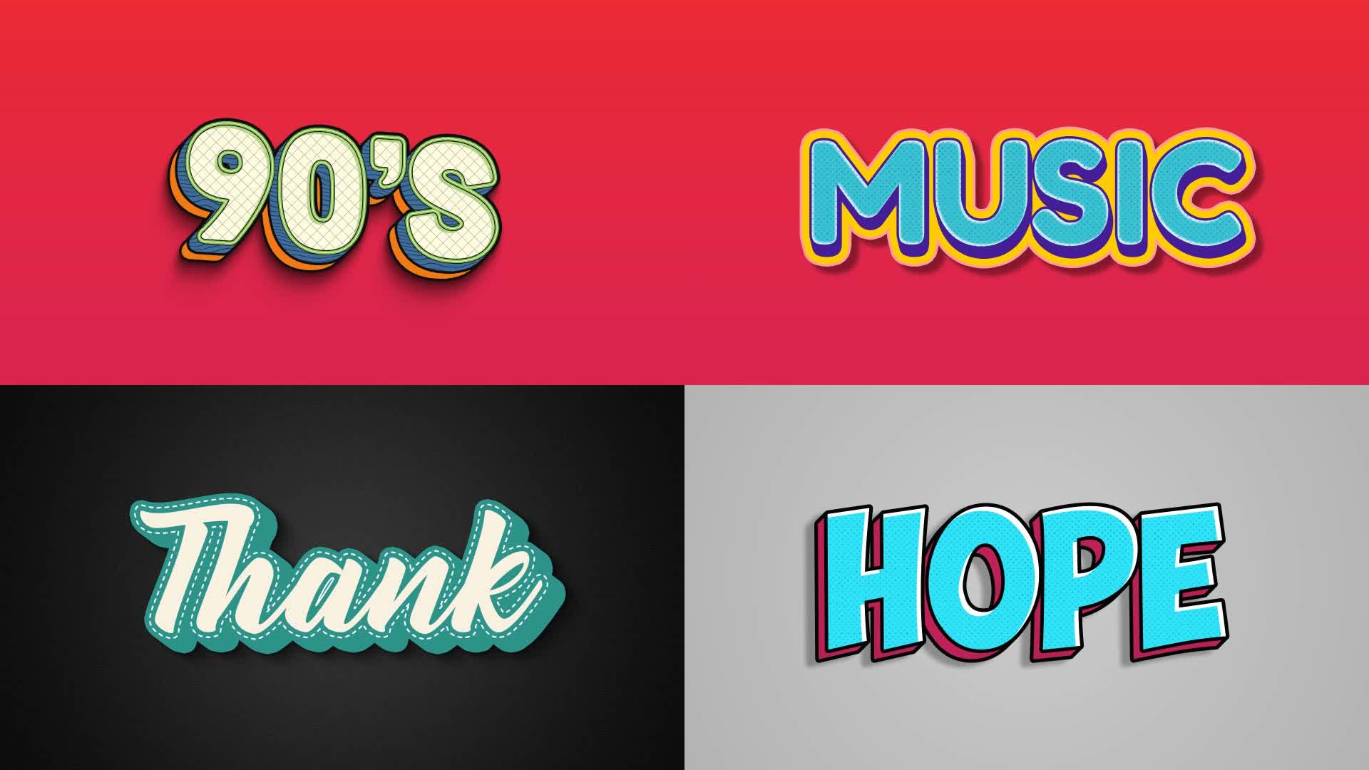 Pop Retro Text Collection • After Effects Template • Uppbeat