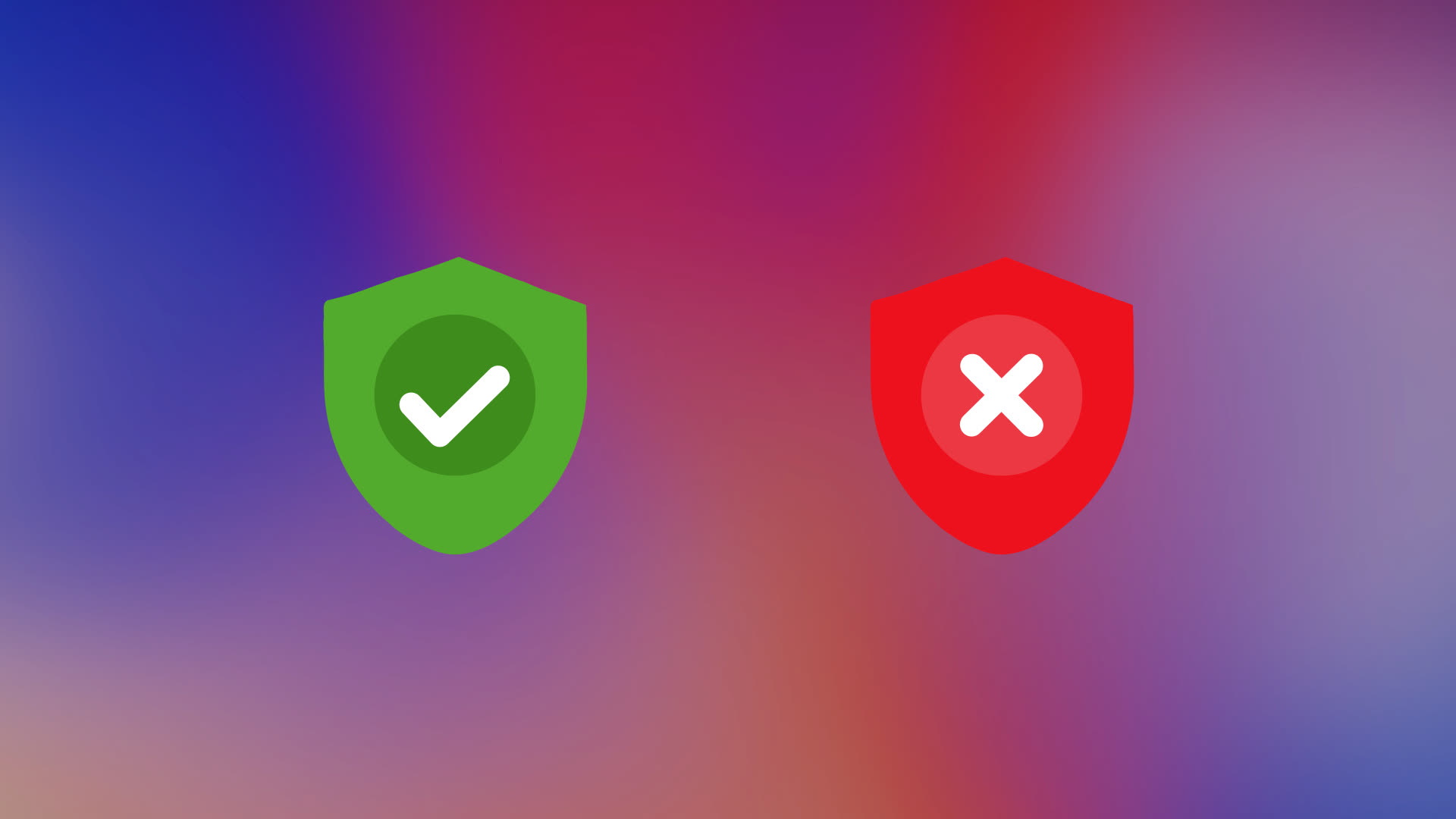 Outline Shield Tick and Cross Security Icons • Motion Graphics Template ...