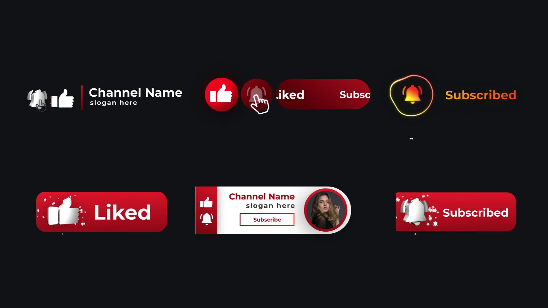Subscribe Buttons Pack • After Effects Template • Uppbeat