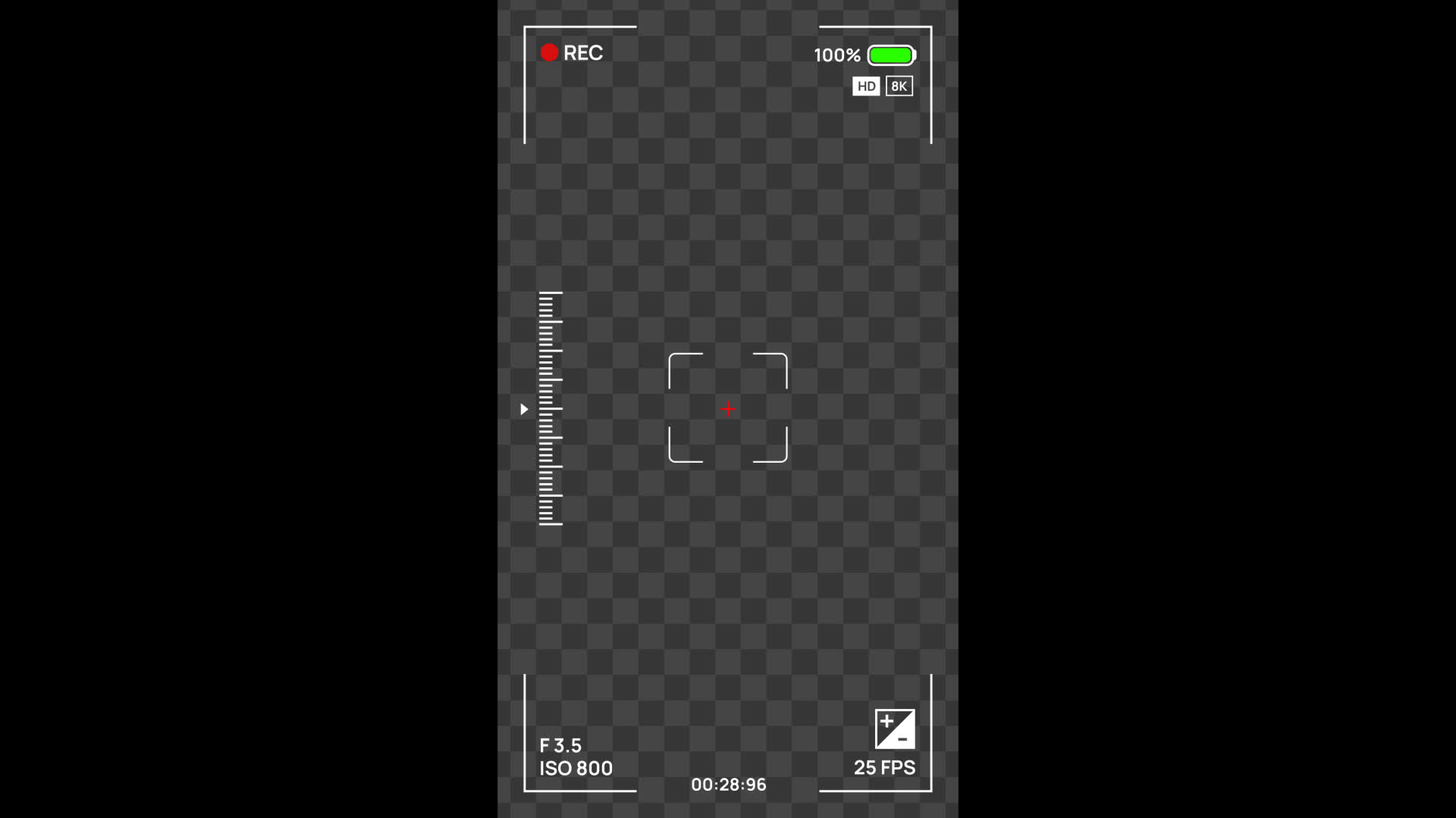 Vertical Professional Camera Recording Overlay • Motion Graphics ...