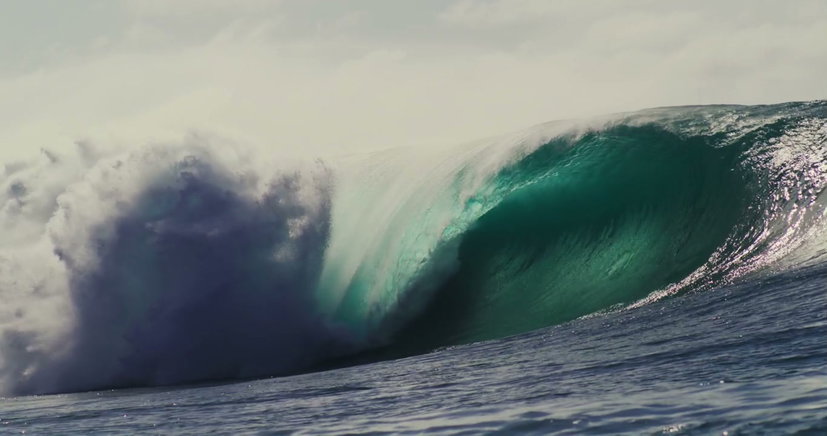 Surfer Exiting Barrel of Crashing Ocean Wave • Stock Video on Uppbeat