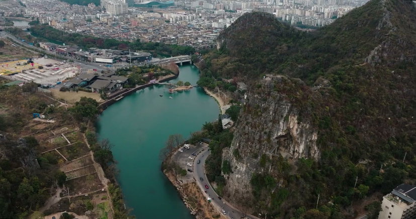 Guilin Cityscape with Li River and Karst Mountains • Stock Video on Uppbeat