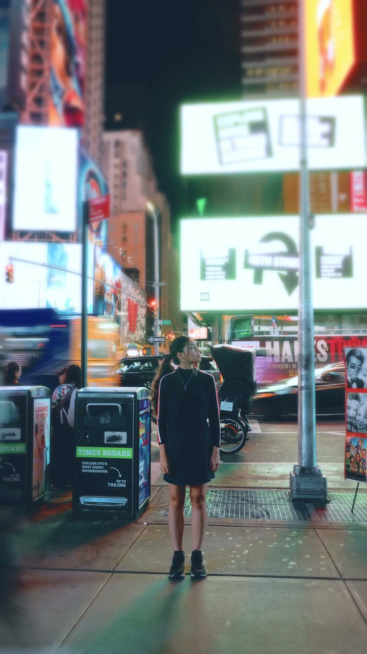 Couple Holding Hands in Blurry Times Square Crowd • Stock Video on Uppbeat