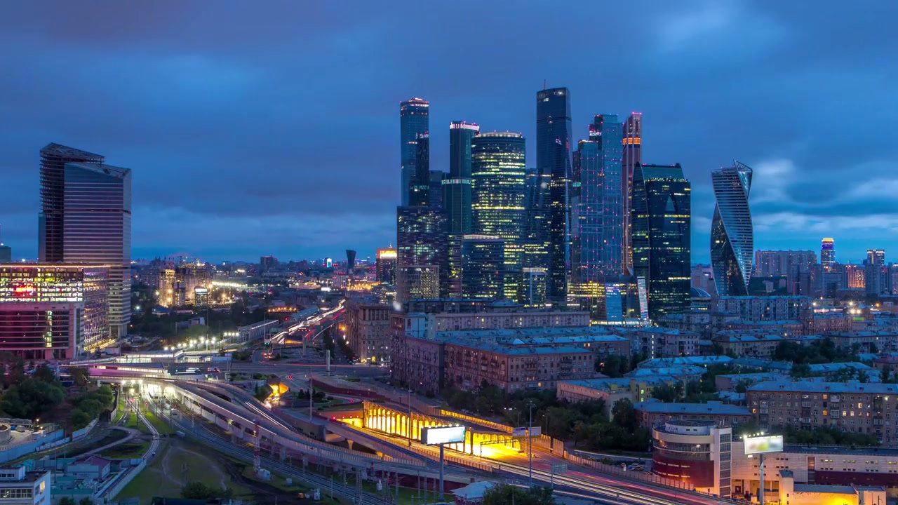 Moscow City Skyscrapers and Highway • Stock Video on Uppbeat