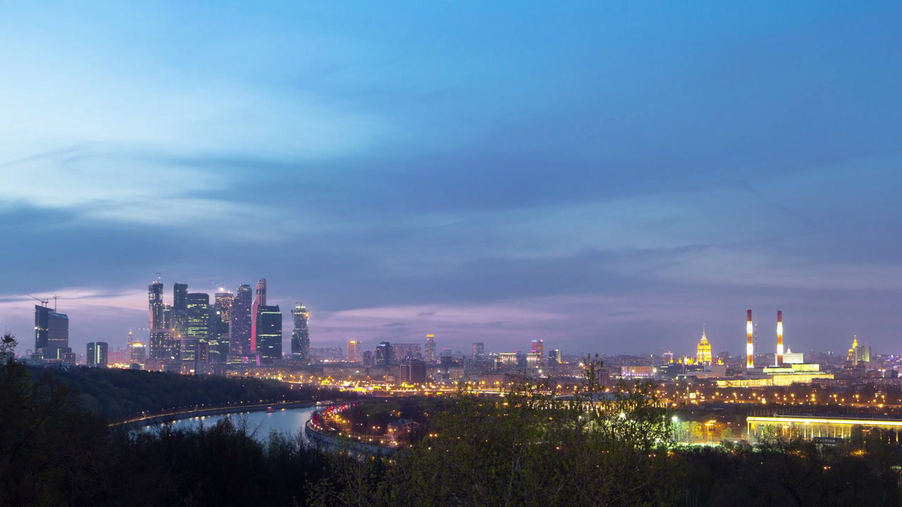 Moskva River and Moscow City Skyline • Stock Video on Uppbeat