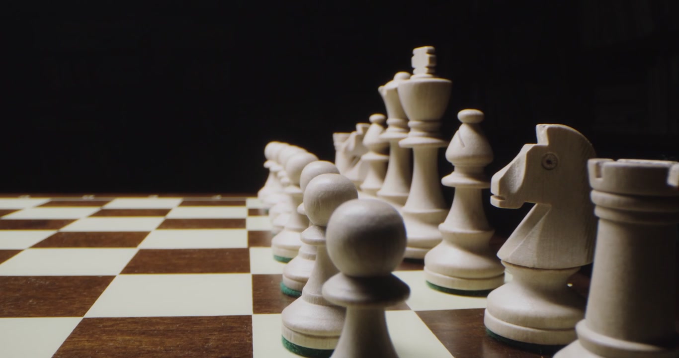 Wooden Chess Pieces Set Up on Chessboard • Stock Video on Uppbeat